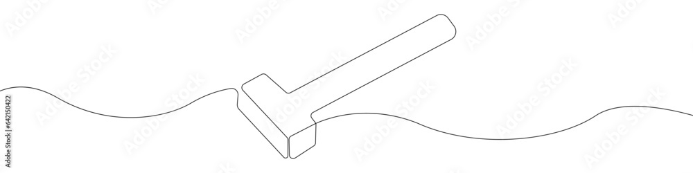 Hammer line continuous drawing vector. One line Sledgehammer vector ...