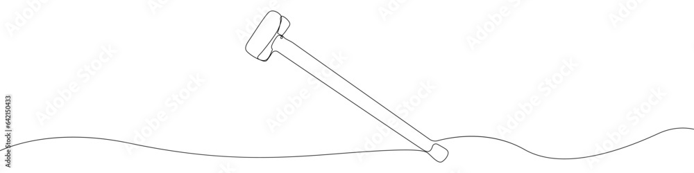 Hammer line continuous drawing vector. One line Sledgehammer vector ...