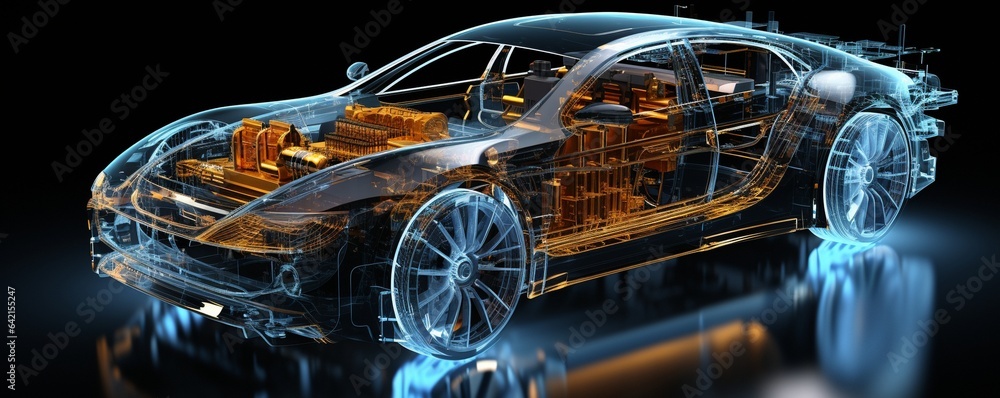 X-ray of the car and chassis. Stock Photo | Adobe Stock