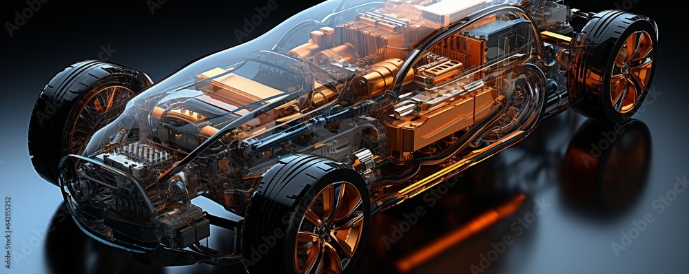 X-ray of the car and chassis. Stock Photo | Adobe Stock