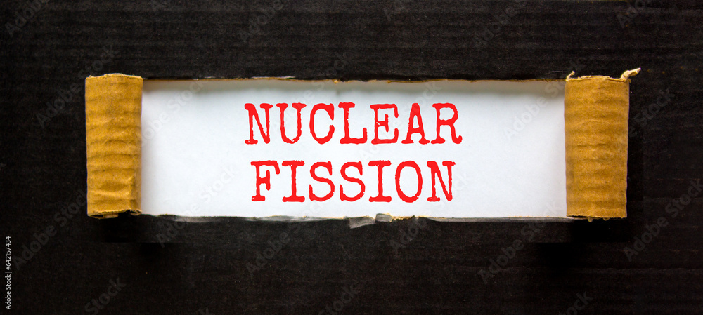 Nuclear fission symbol. Concept words Nuclear fission on beautiful ...