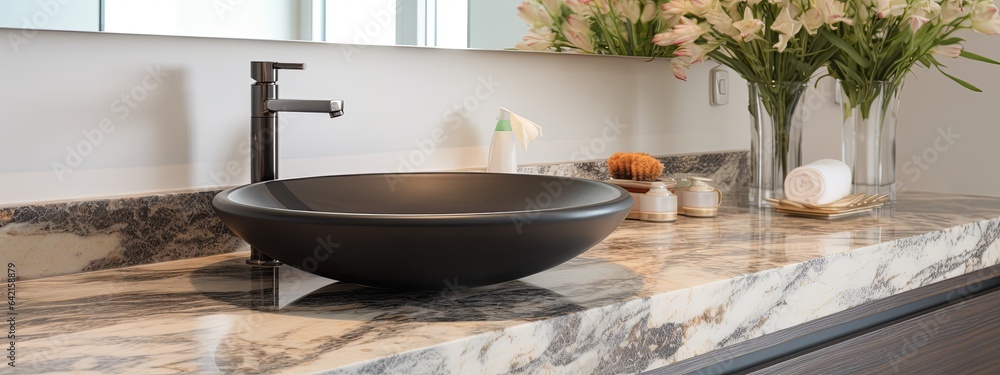 interior detail design closeup bathroom marble counter top beautiful ...