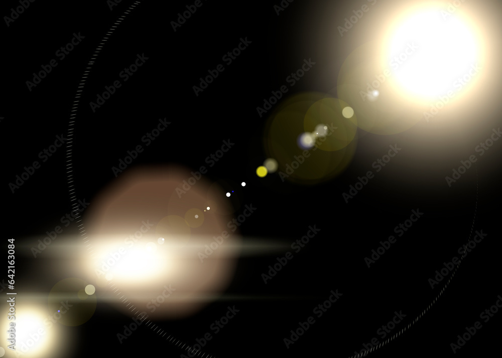 Abstract sunlights rays effect. Bright sun or laser cosmic rays ...
