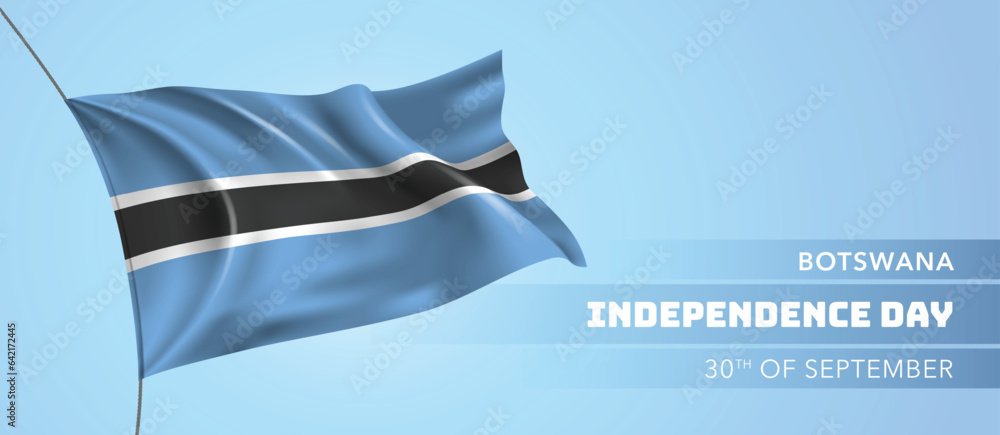 Botswana happy independence day greeting card, banner vector ...