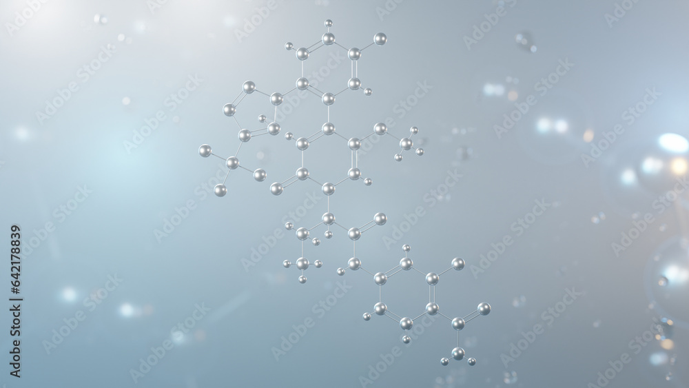 ภาพประกอบสต็อก asundexian molecular structure, 3d model molecule ...