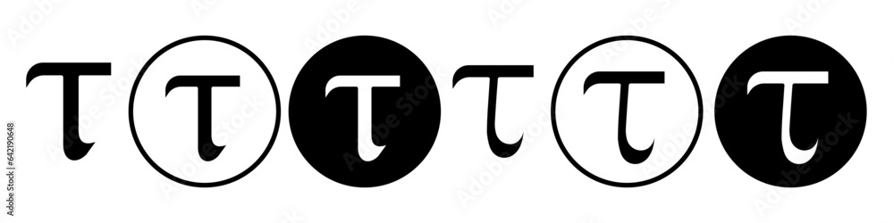 Tau Symbol. Mathematical alphabet letter of t icon. Flat vector set of ...