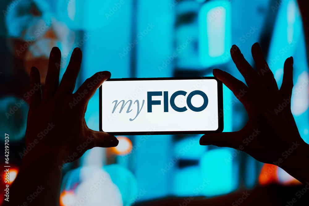 September 1, 2023, Brazil. In this photo illustration, the myFICO logo ...