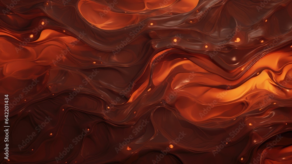 Chocolate and caramel lava texture background. Delicious liquid hot ...