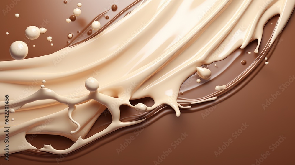 Chocolate and milk textured tasty background splashes Stock Photo ...