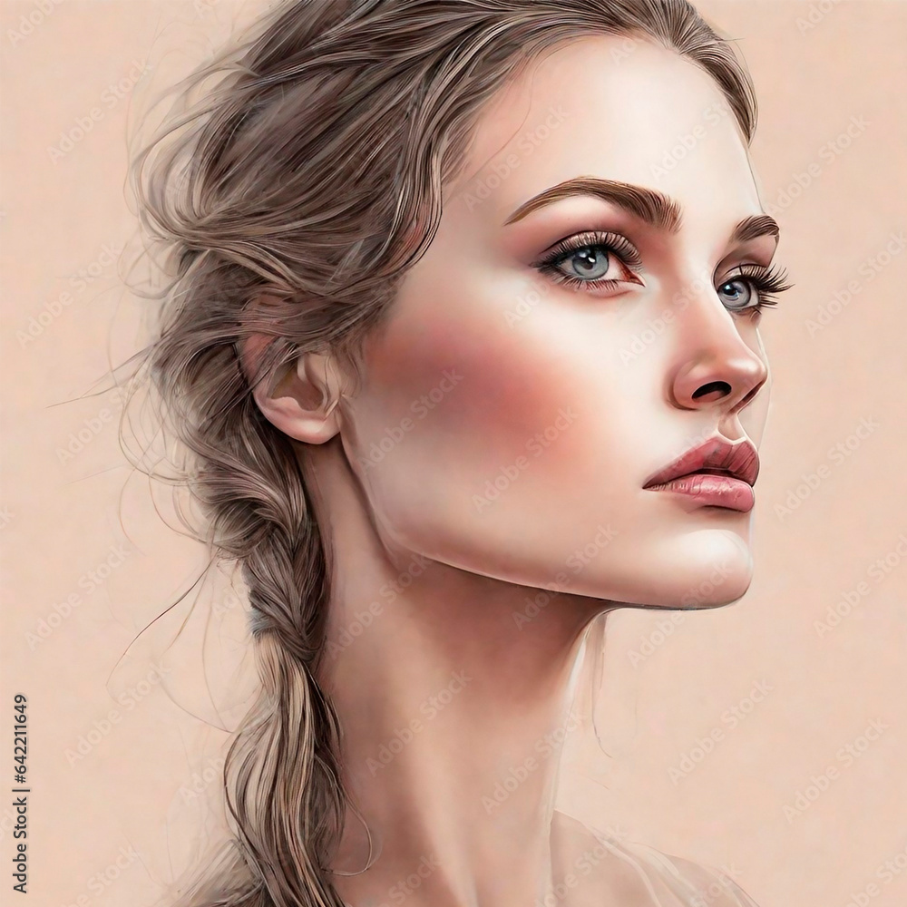 Rostro de mujer encantadora con una mirada fría y romantica Stock Photo ...