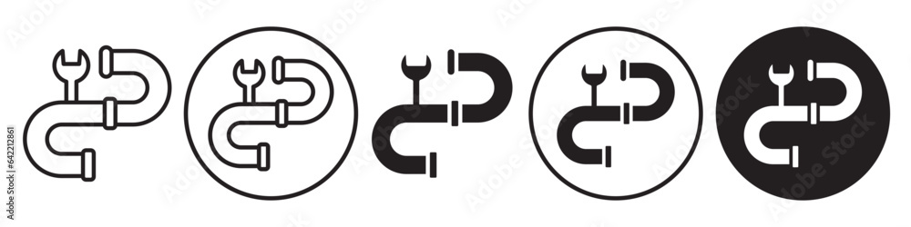 Pipe Repair Icon. Household bathroom pipeline fixing service tool ...