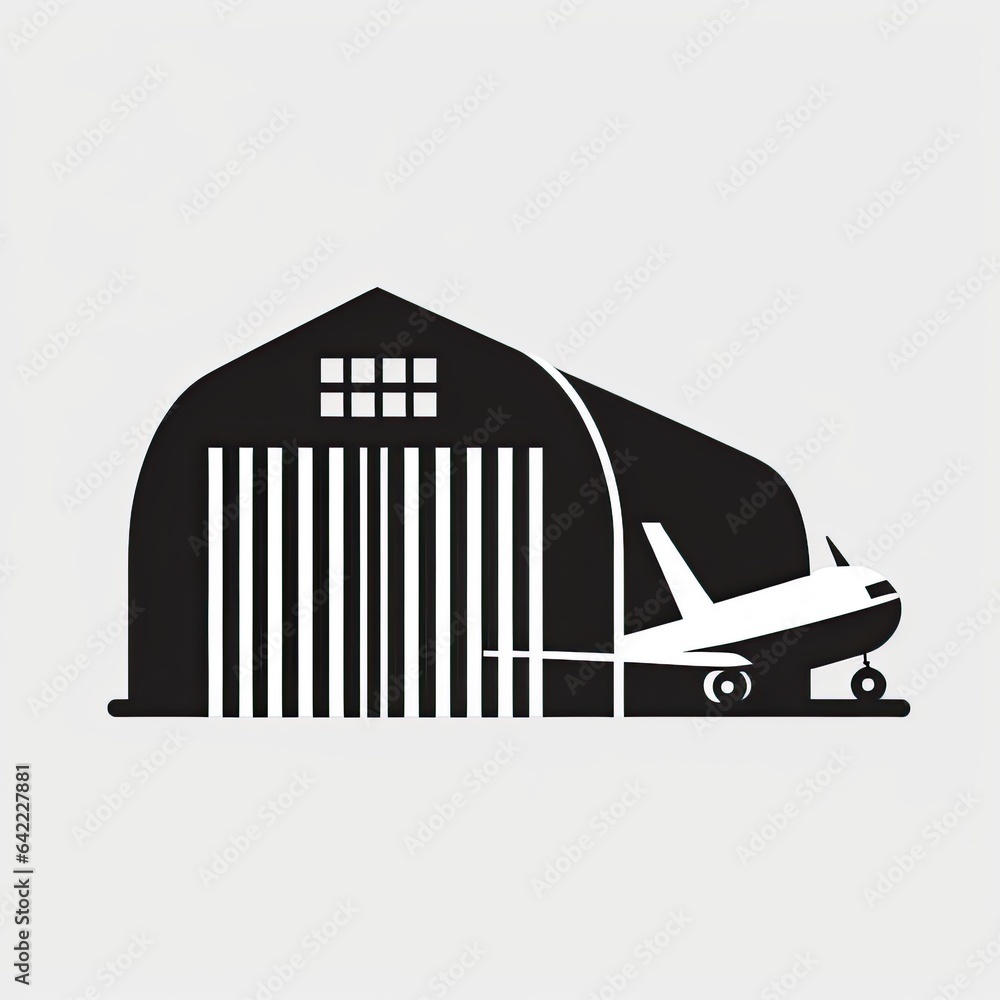 Simplified Pictogram of a Hangar in Black Style for Easy Identification ...
