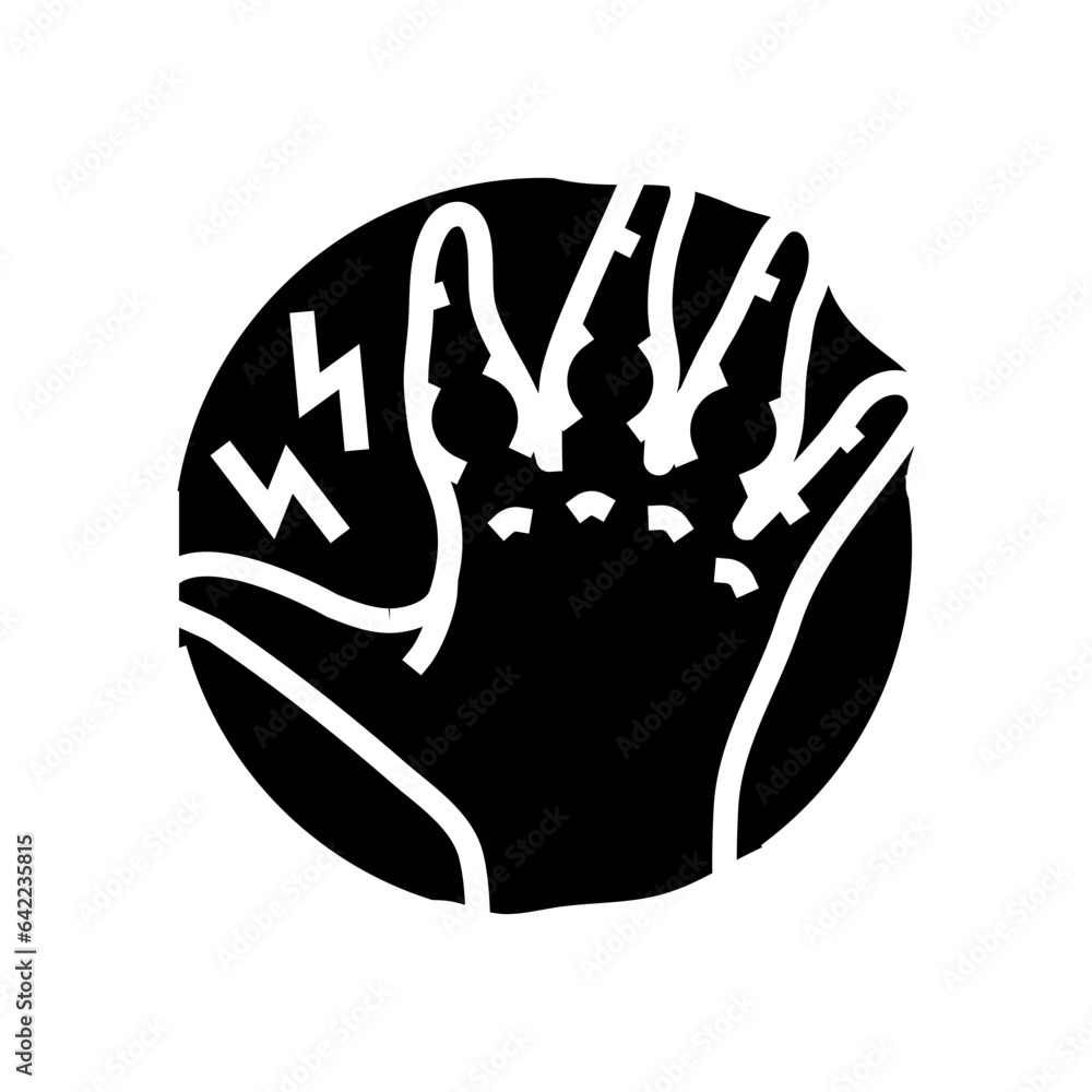 swollen joints disease symptom glyph icon vector. swollen joints ...