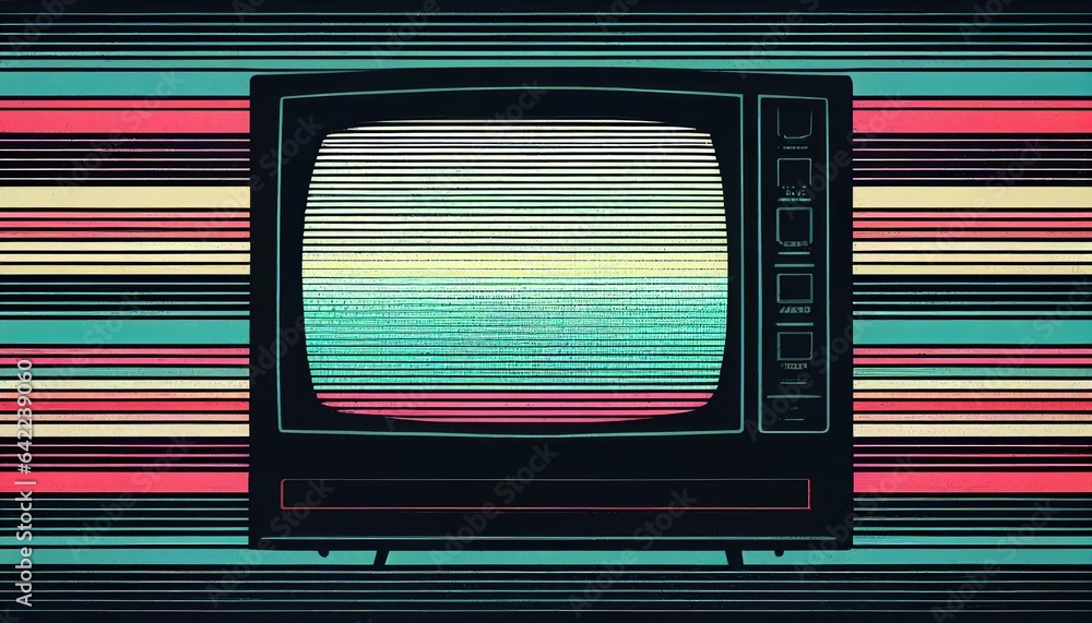 Faded Retro VHS Aesthetic with Scanlines, TV Signal Static and ...