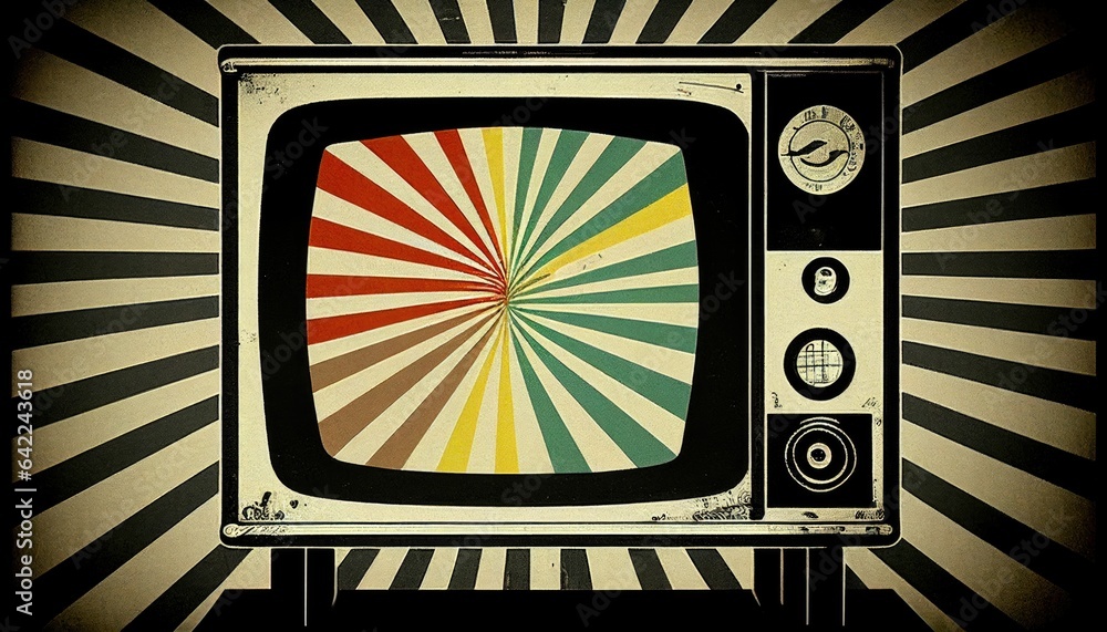 Vintage Television Test Pattern in Retro Hues for Nostalgic Viewing ...