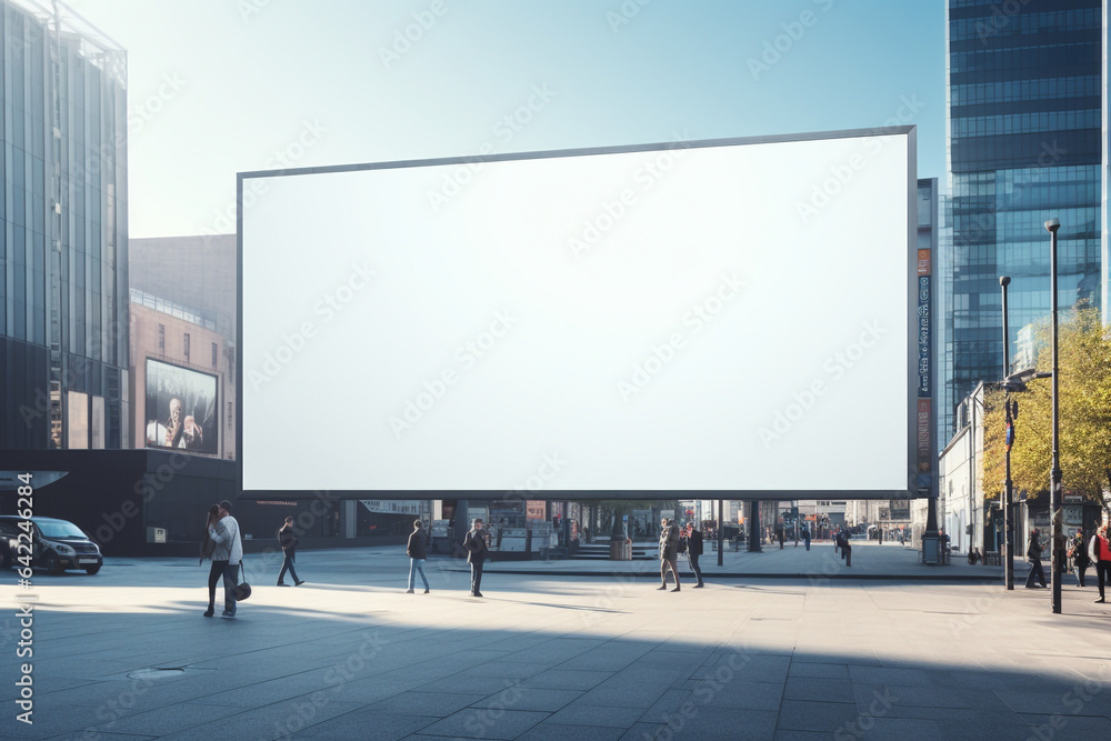 Billboard Template Mockup. Blank Space. Advertisement street City. For ...