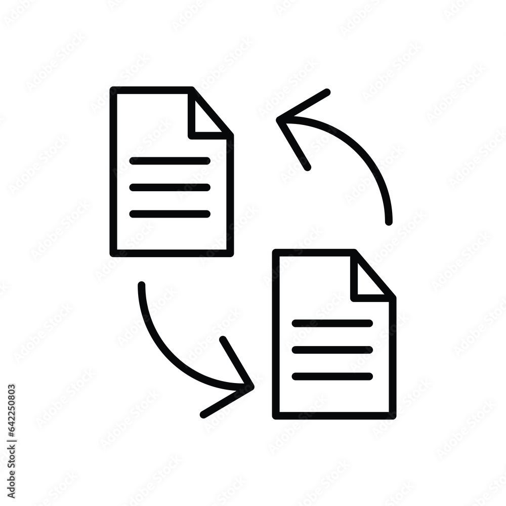 Transfer files line icon, Data exchange symbol,vector flat illustration ...