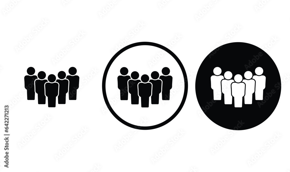 icon people group black outline for web site design and mobile dark ...
