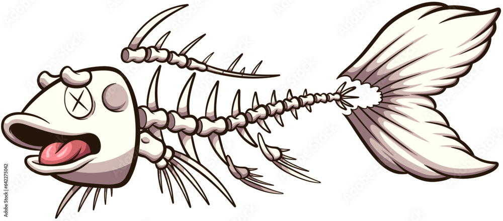 Koi Karp Fish Skeleton. Vector illustration with simple gradients ...