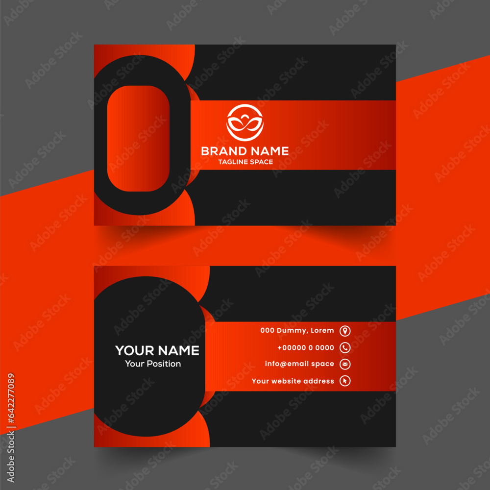 vector abstract black and red office visiting card template design ...
