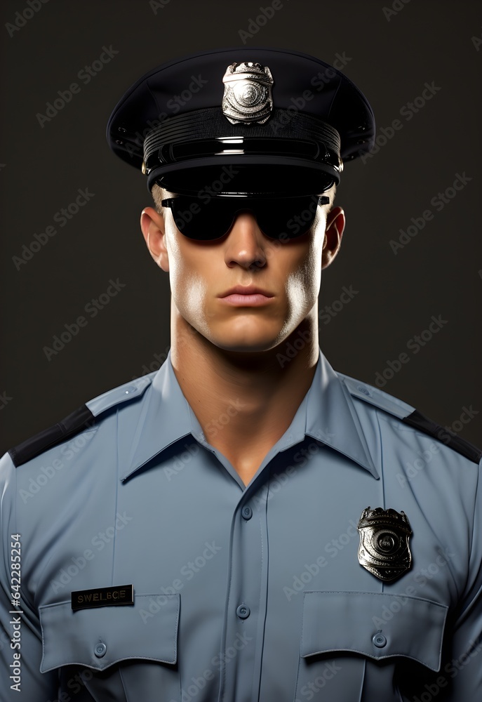 A striking minimalist representation of a police officer, capturing the ...