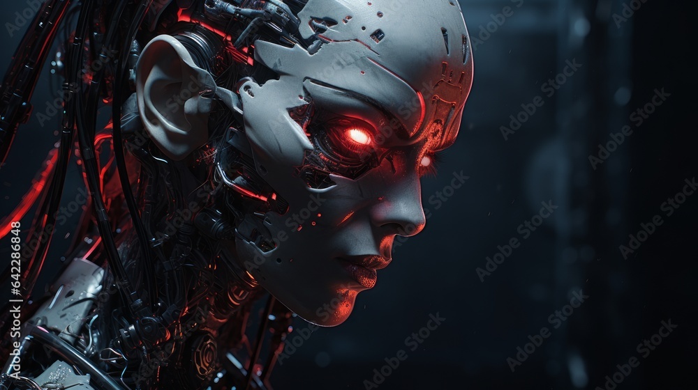 evil cyborg Stock Illustration | Adobe Stock