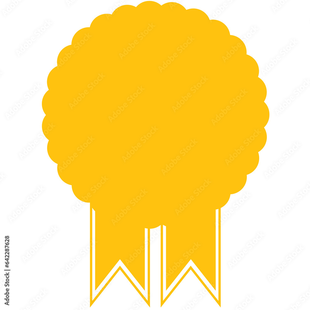 Digital png illustration of yellow award with copy space on transparent ...