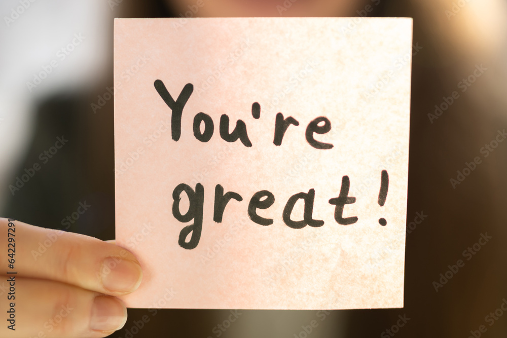 Compliment And Praise Message Sign Stock Photo | Adobe Stock