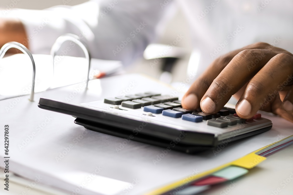 African American Accountant Doing Accounting Stock Photo | Adobe Stock