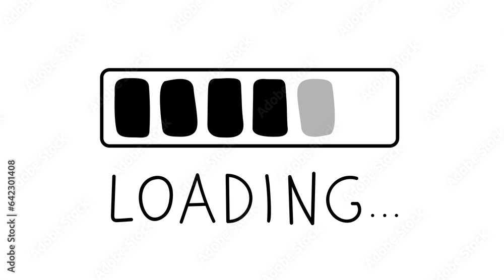 Loading sign. load indicator. Loading bar doodle icon. System software ...