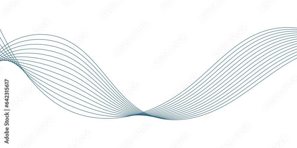 Wave with lines created using blend tool. Curved wavy line, smooth ...