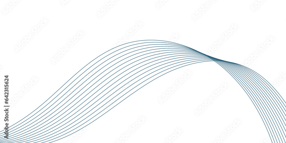 Wave with lines created using blend tool. Curved wavy line, smooth ...