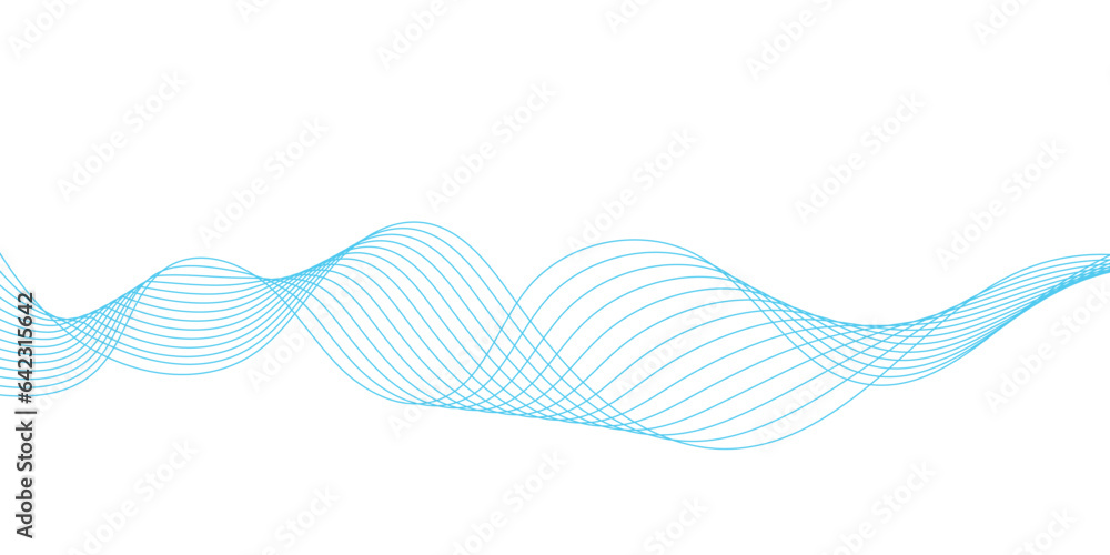Abstract vector background with blue wavy lines. Blue wave background ...