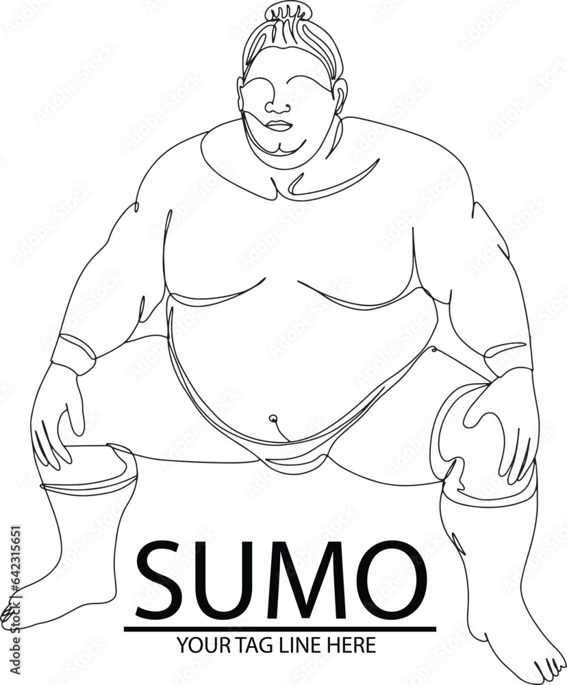 Vector Graphic of Young Sumo Man - Contemporary Design, Unique Sumo ...