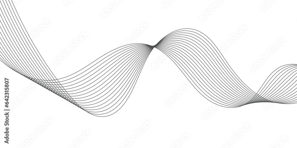 Wave with lines created using blend tool. Curved wavy line, smooth ...