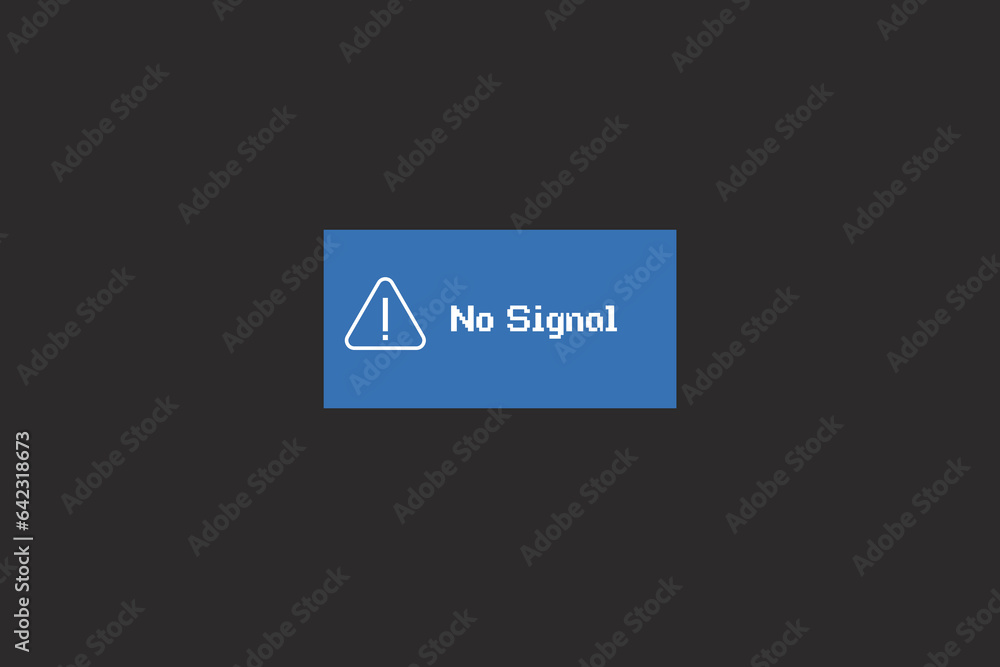 No signal, Glitch no signal on black backdrop, television broadcast ...