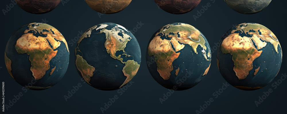 Planet earth map set. Stock Photo | Adobe Stock