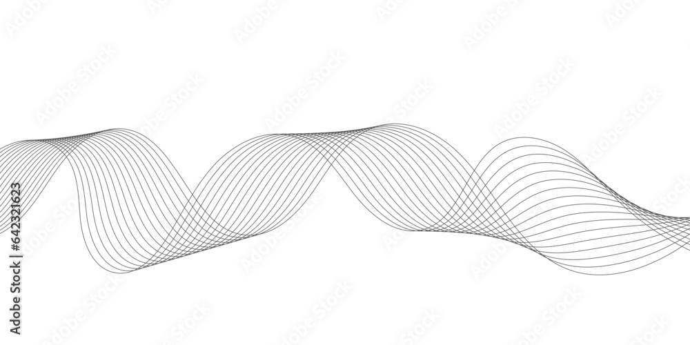 Wave with lines created using blend tool. Curved wavy line, smooth ...