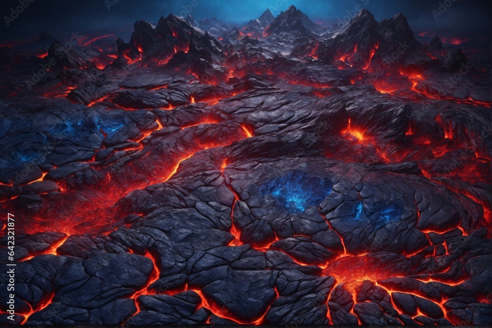 Foto de Blue and Red Lava Texture Background, Glowing Lava Texture ...