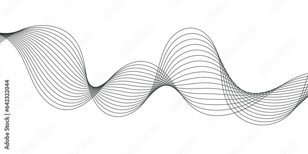 Wave with lines created using blend tool. Curved wavy line, smooth ...
