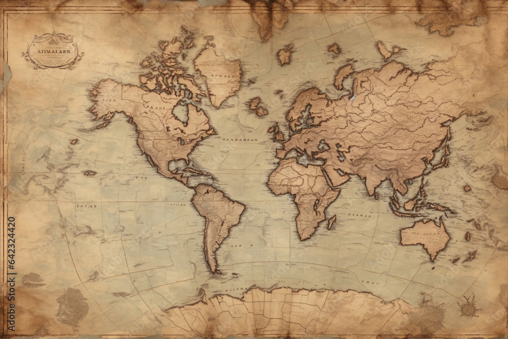 Vintage Map Background, Vintage Map Paper Texture, Old Map, Map ...