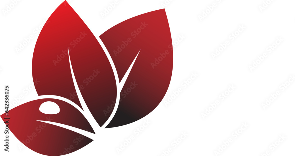 illustration of a red leaf Stock Vector | Adobe Stock