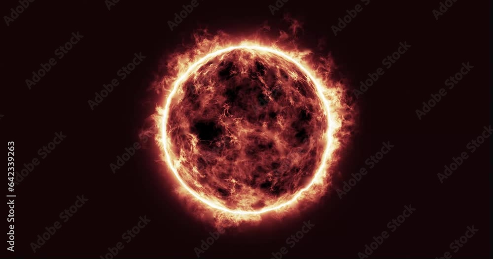 3d animation of the sun in space. animated illustration of stars in the ...
