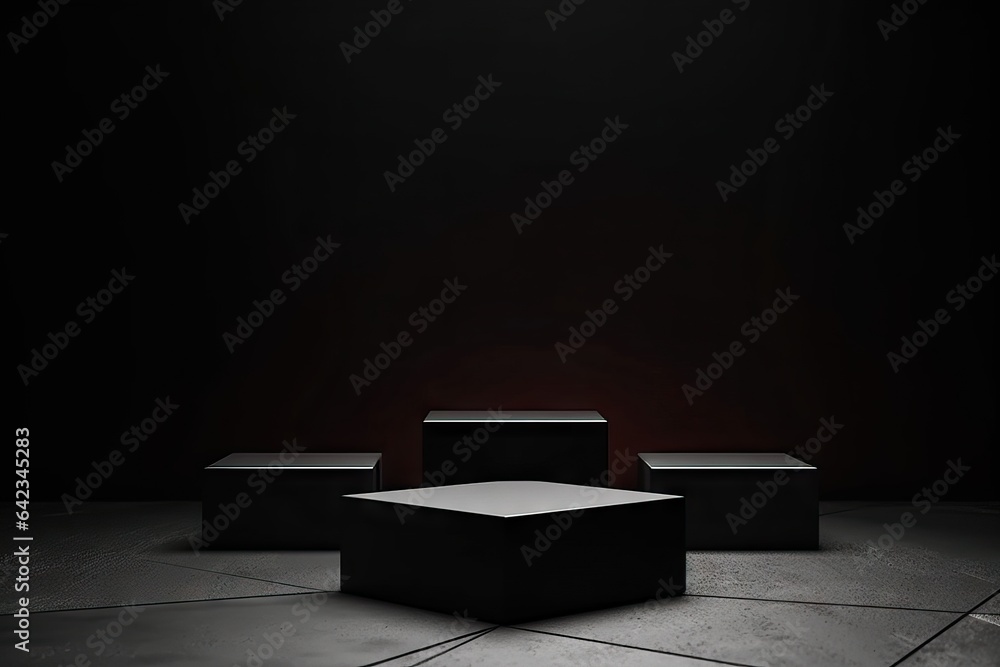stage showroom placement render box three-dimensional podium dais stand ...