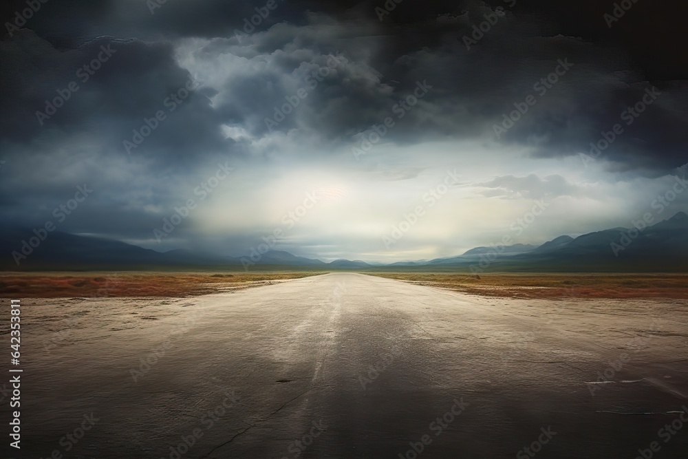 dark far back Horizont sunset panorama fisheye concrete dramatic Wolken ...
