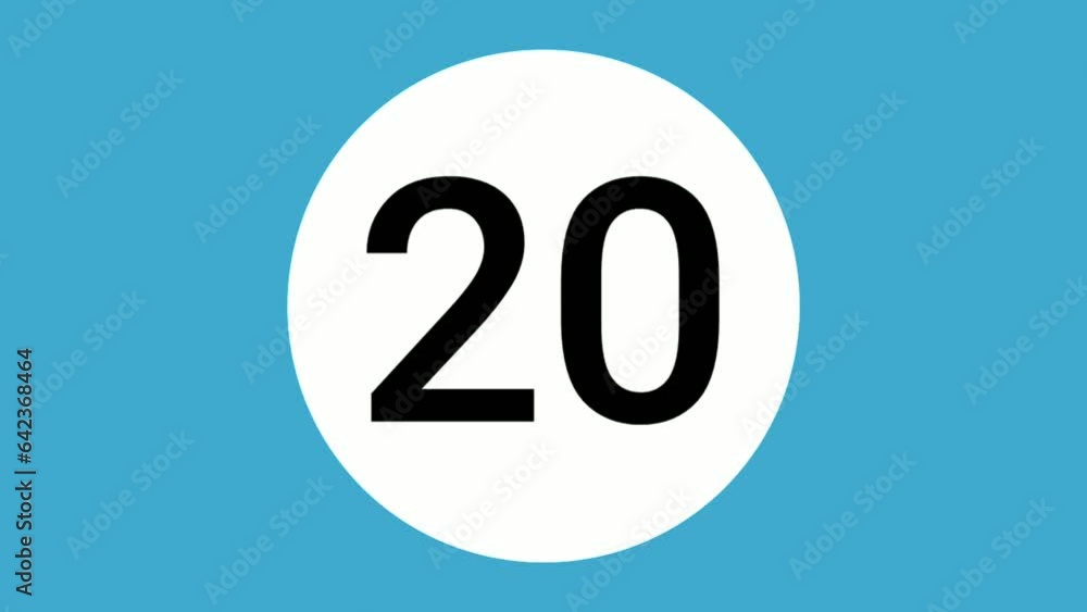 Animation cartoon Number 20 twenty sign symbol animation motion ...