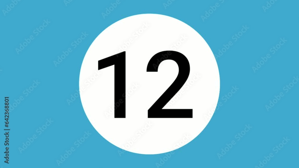 Animation cartoon Number 12 twelve sign symbol animation motion ...