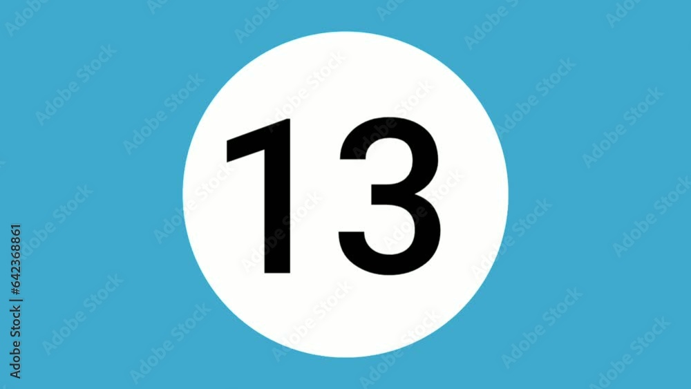Animation cartoon Number 13 thirteen sign symbol animation motion ...