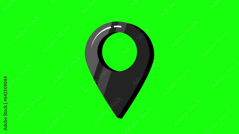 4K Animated Location Icon. 3D Style Rotating Map Pointer icon. Flat ...