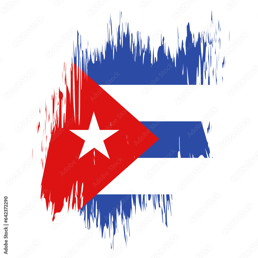 brush flag Cuba transparent background, cuba brush watercolour flag ...